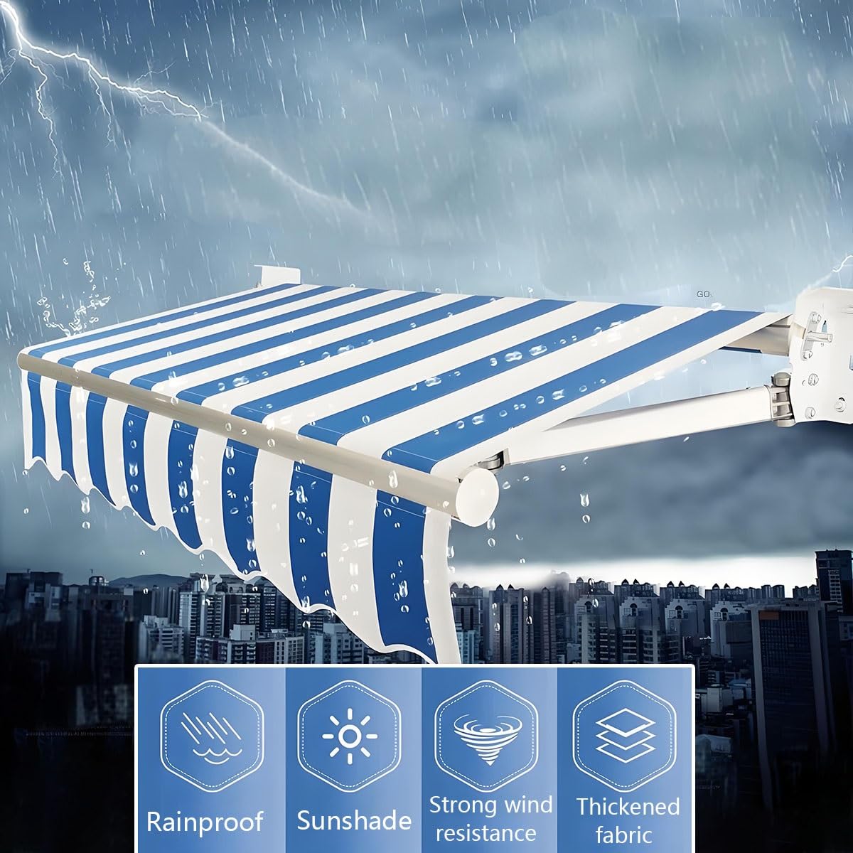 Snapklik.com : Retractable Patio Awning Fabric Sunsetter Fabric ...