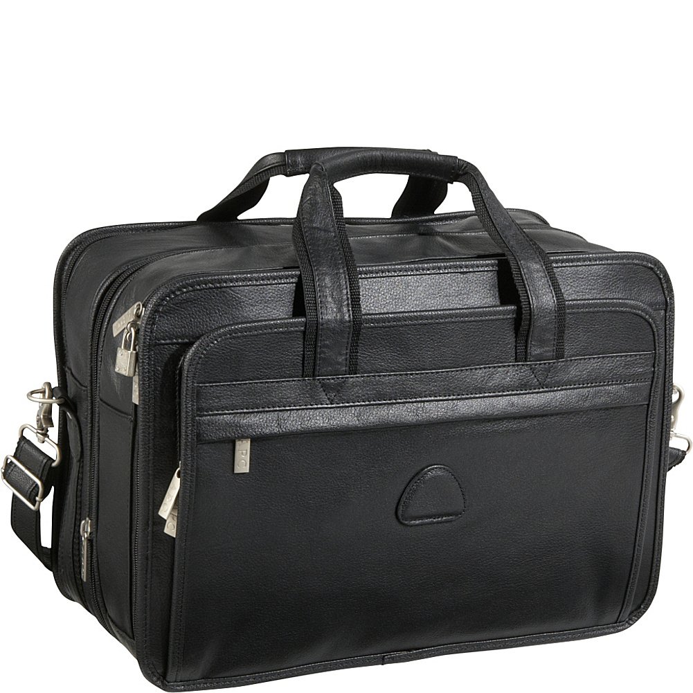 Amazon.com: Black Leather Practical Expandable Computer Case (#2438-0 ...