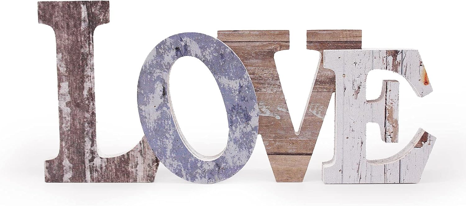 Amazon.com: Wooden Letter Table Top Freestanding Sign, Decorative Art ...