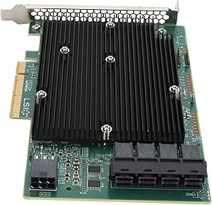 LSI SAS 9300 16I HBA Card, High Speed Transfer 12Gb s, 16 Ports PCIe 3.0, Compatible with Linux ...