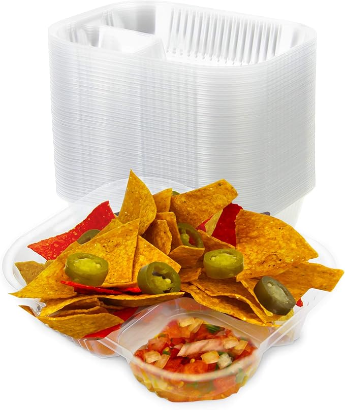 Amazon.com: Fit Meal Prep 125 Pack 6 x 5 Inch Plastic Nacho Trays, 2 ...