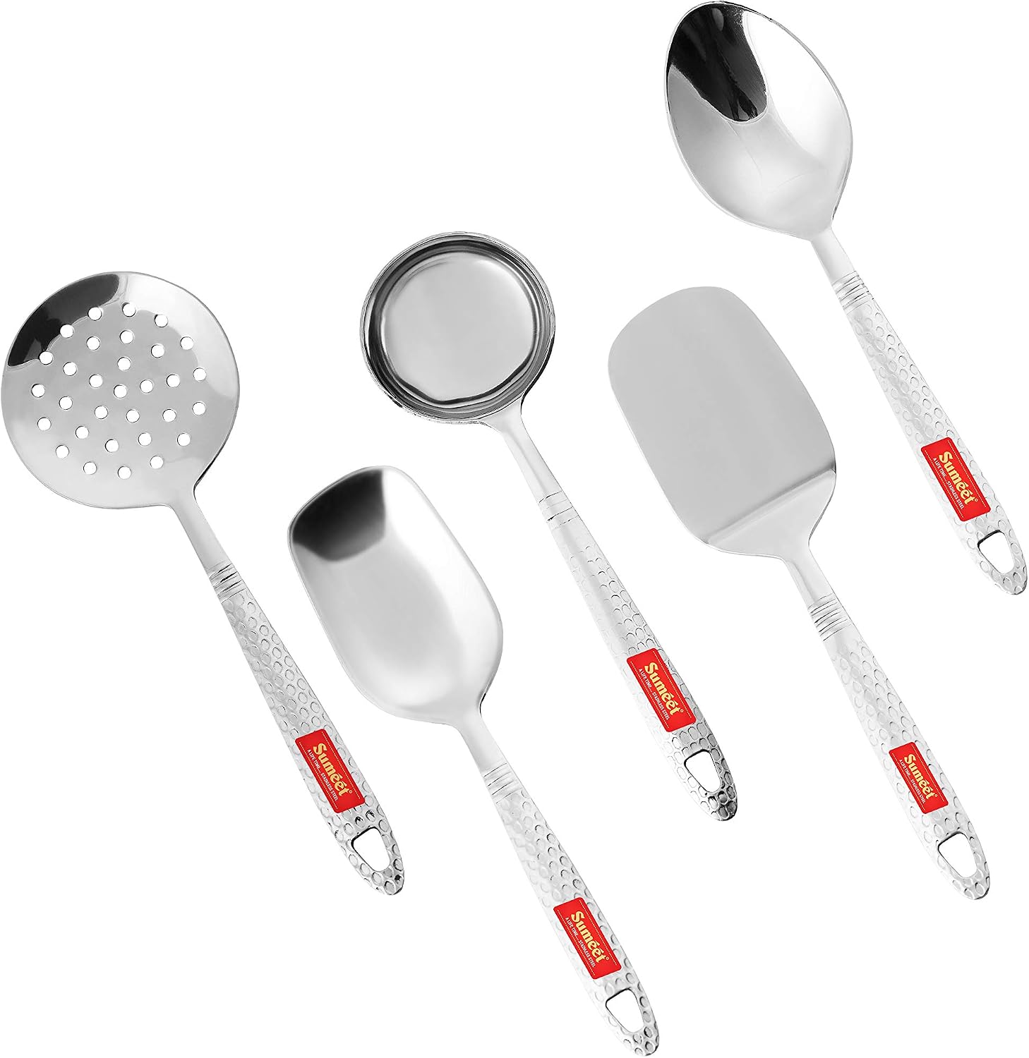 Amazon.com | Sumeet Stainless Steel Small Serving and Cooking Spoon Set ...