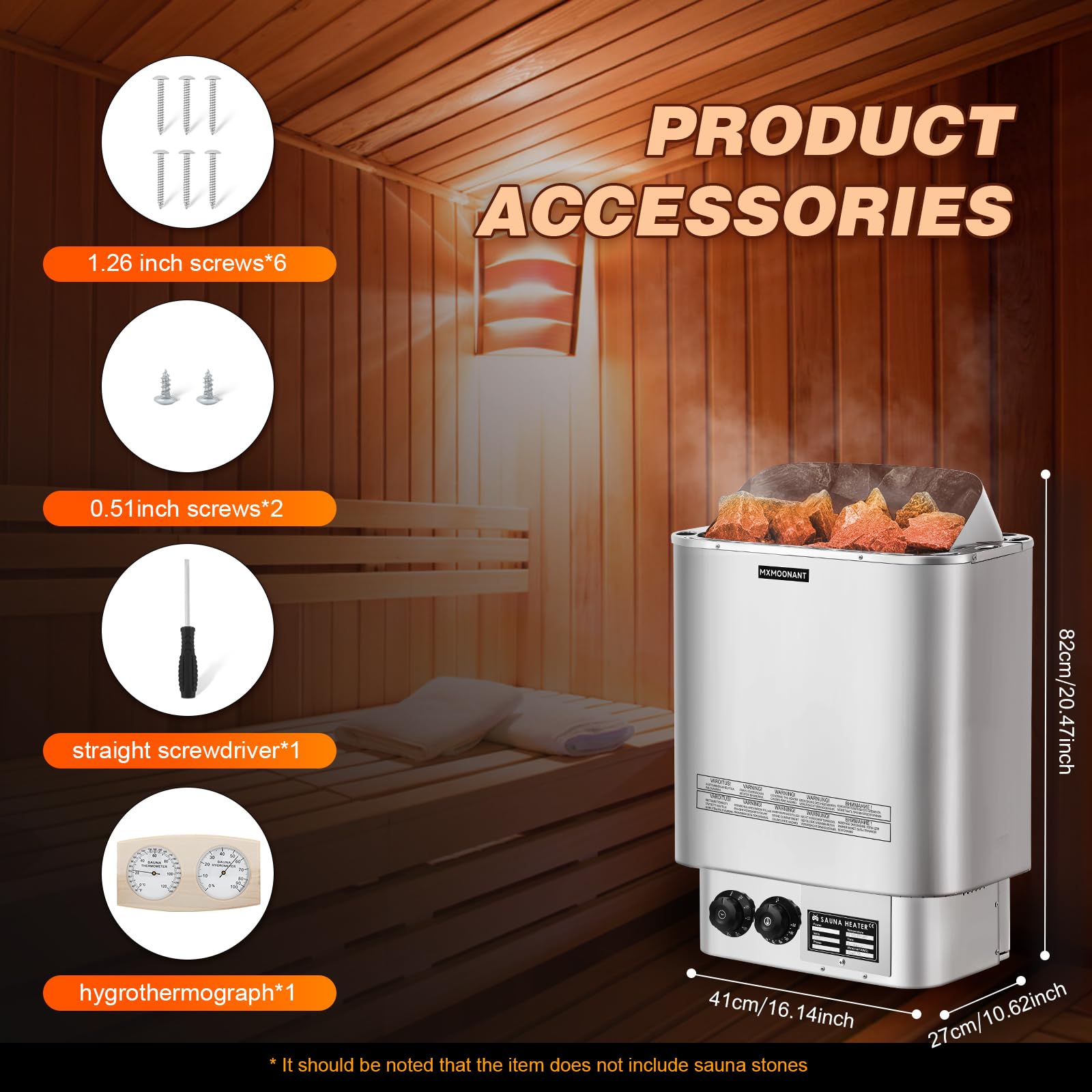 Mxmoonant Sauna Heater, 6KW 220V Electric Sauna Heaters Stove Dry Steam ...
