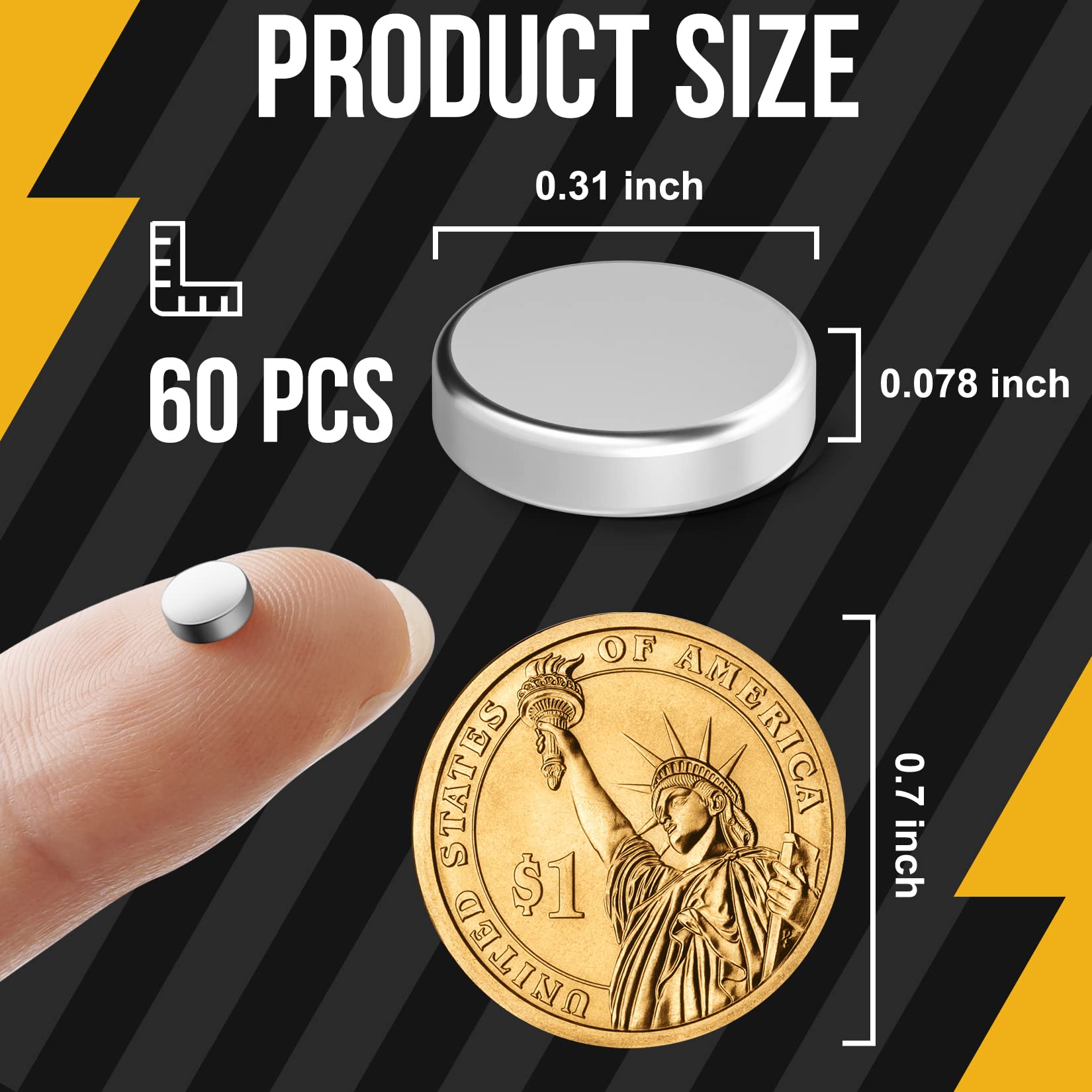 Snapklik.com : 60 Pack Mini Refrigerator Magnets - Small