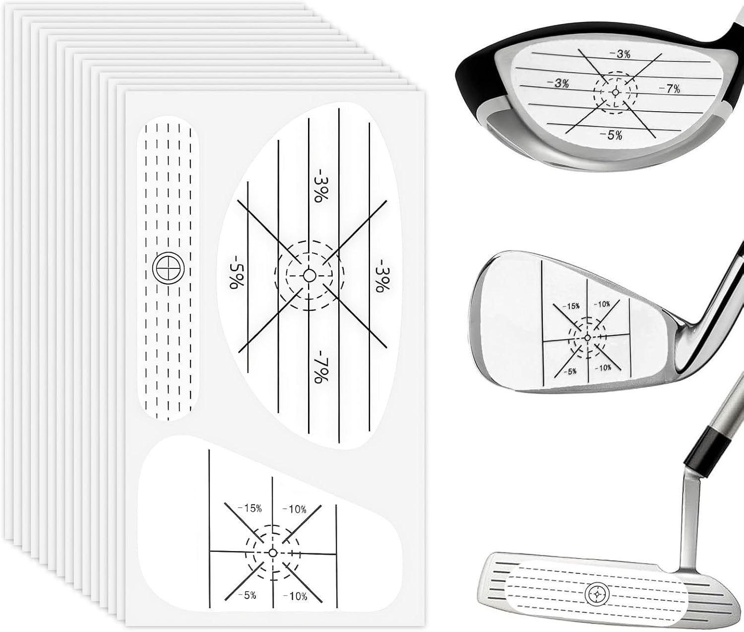 YEVON 15 Sheets Golf Impact Tape - 45PCS Self-Teaching Swing Analysis ...