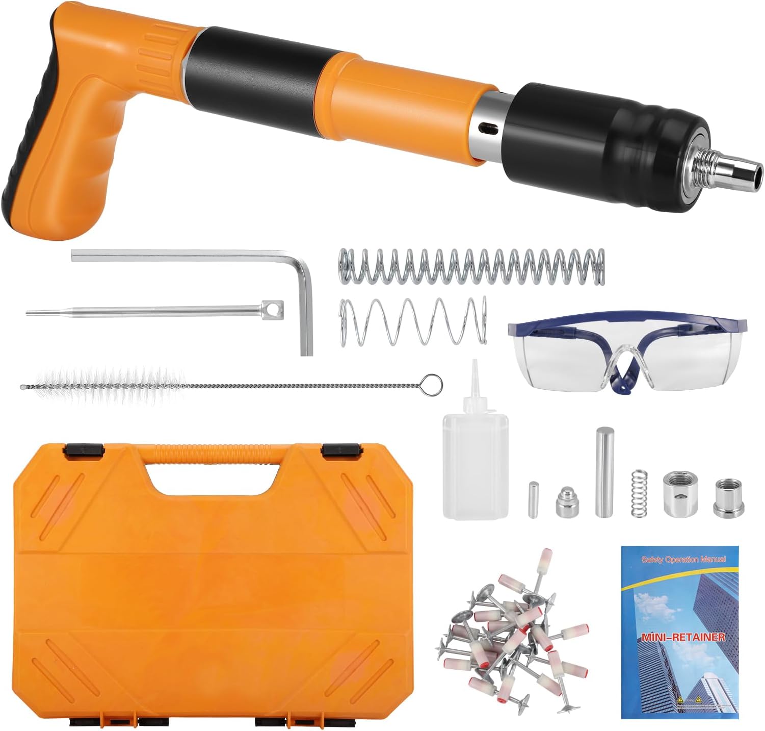 HaTur Manual Mini Steel Nail Gun Concrete Nail Gun 5 Gear Wall Nail ...