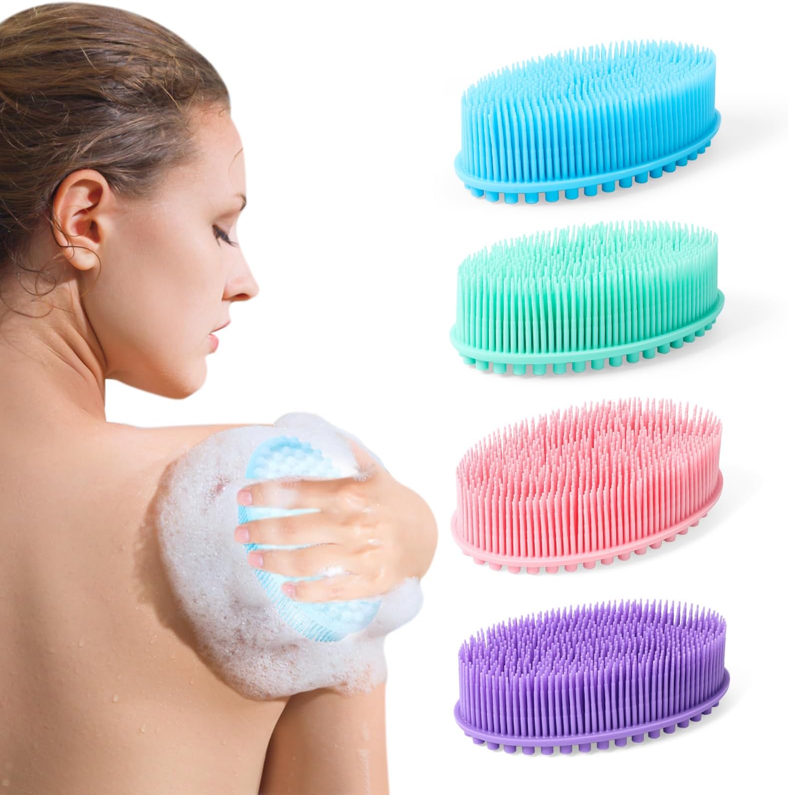Amazon.com : 3 Pack Silicone Body Scrubber, Exfoliating Body Scrubber ...