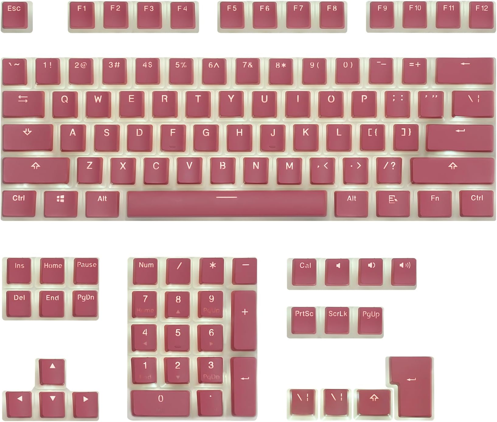 Amazon.com: Happy Balls PBT Keycaps Backlit Pudding Keycap Set ...