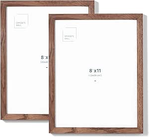 Opposite Wall - Set of 2-8.5 x 11 in - Dark Solid Oak Wood Picture ...