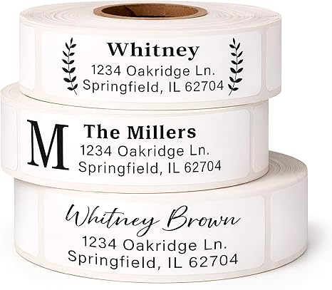 Amazon.com: Personalized Return Address Labels on Roll – Custom Name ...