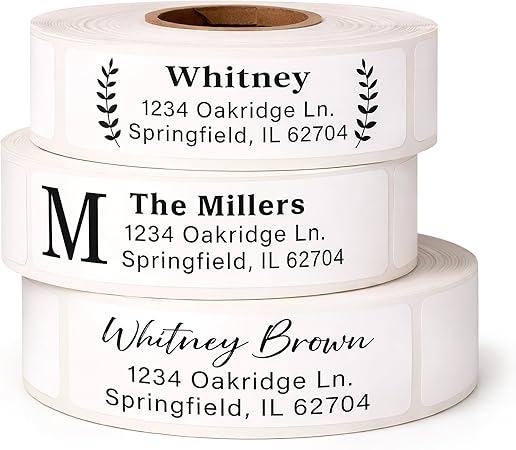Amazon.com: Personalized Return Address Labels on Roll – Custom Name ...