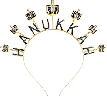 Amazon.com: HZEYN Hanukkah Headband for Women Blue Hanukkah Dreidel ...