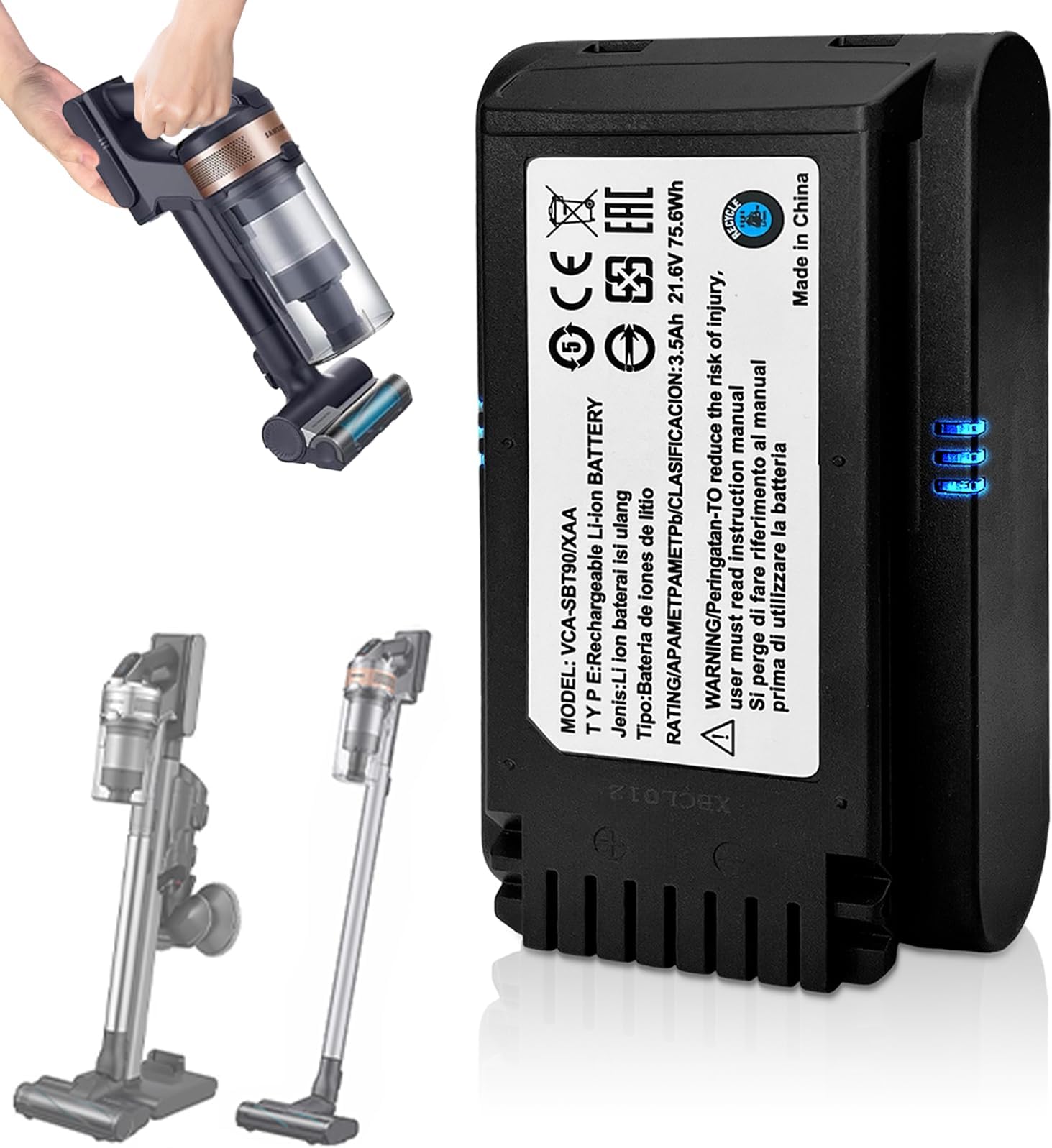 Amazon.com: SAMSUNG Bespoke Jet Replacement Battery for Cordless Stick ...