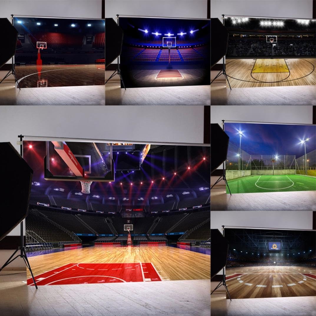 Amazon.com: Makaor Realistic Basketball Court Theme Vinyl Photography ...