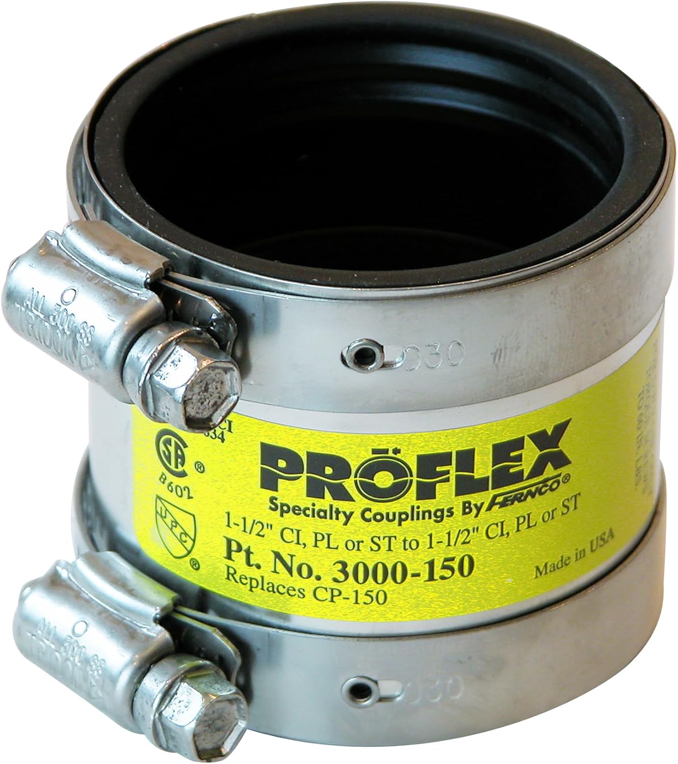 Amazon.com: Fernco Proflex P3000-150 Shielded Pipe Coupling for Cast ...