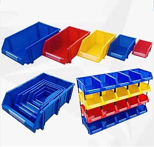 Amazon.co.jp: Plastic Stackable Storage Organizer Bins 5/10 Pack with ...