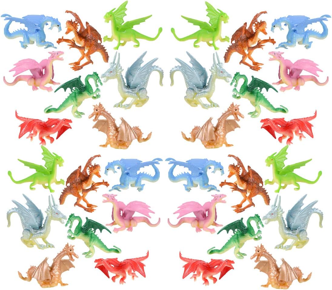 Amazon.com: U.S. Toy Assorted Color and Design Mini Dragon Action ...