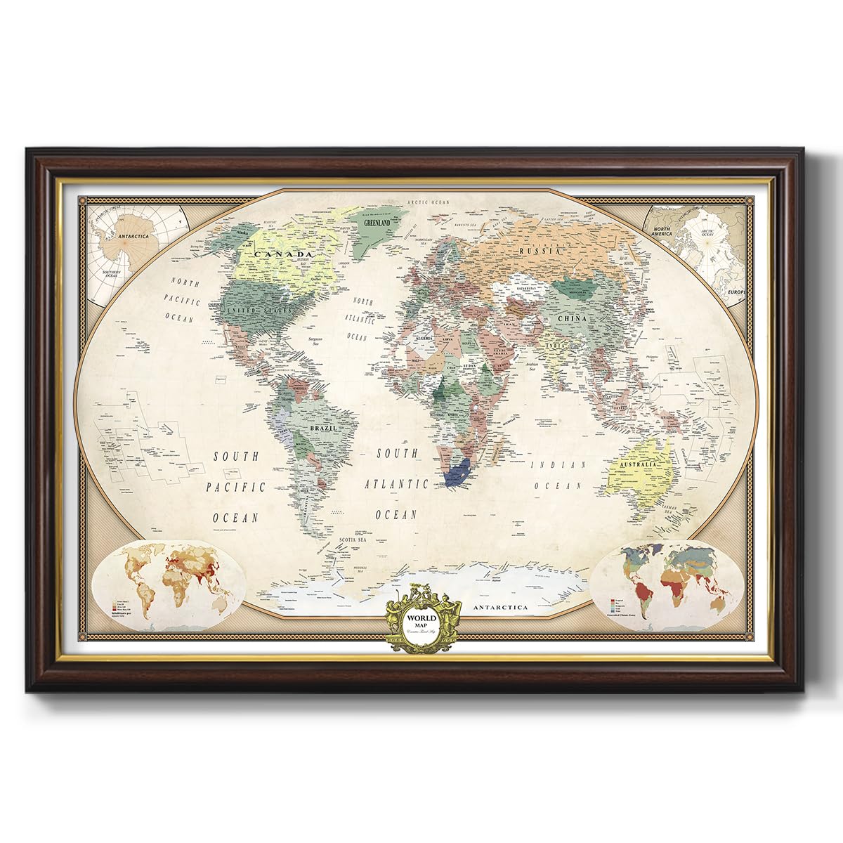 Snapklik.com : Renditions Gallery Colorful World Map Canvas Wall Art