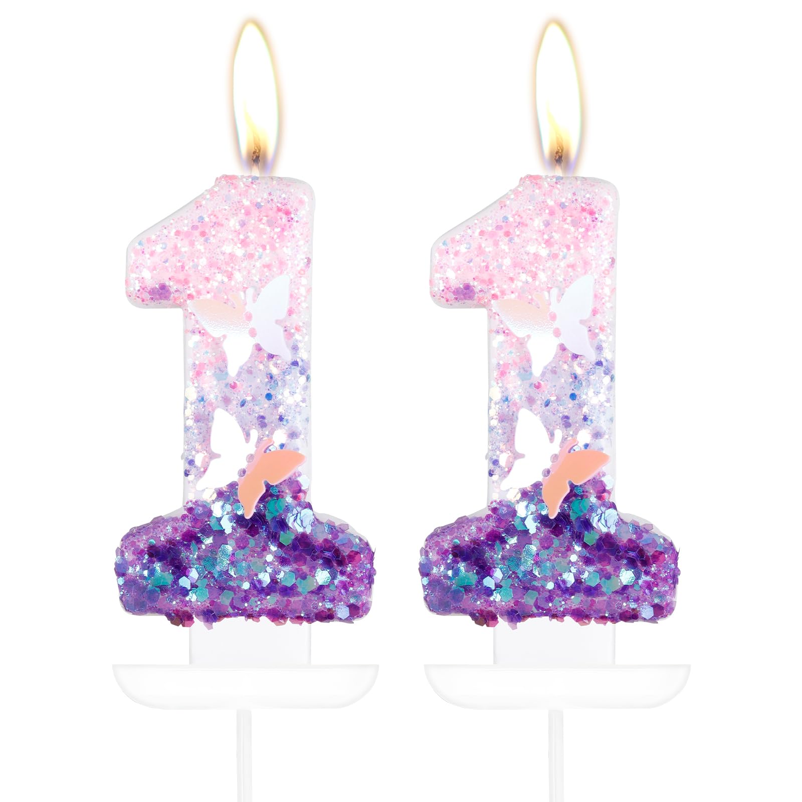 Amazon.com: iNINGER Birthday Number 11 Candle,Butterfly 11th Birthday ...