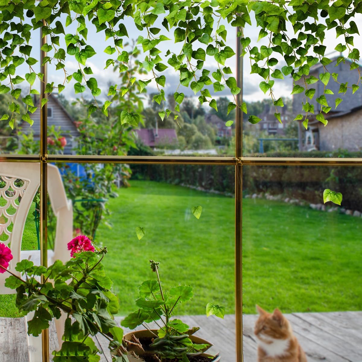 Amazon.com: 5 x Hanging Plant Window Clings for Glass Windows - Floral ...