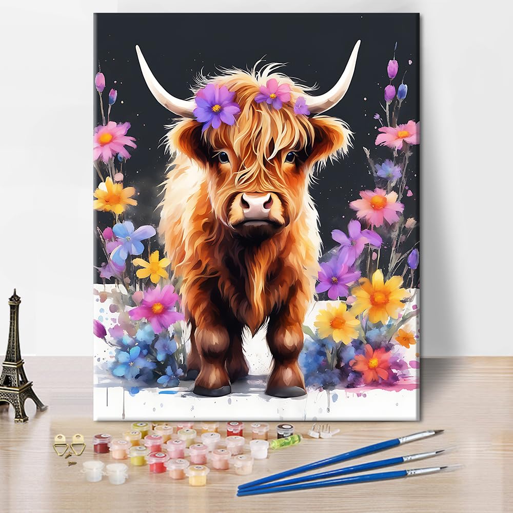 Amazon.com: TUMOVO Highland Cow Paint by Number for Adults, Highland ...