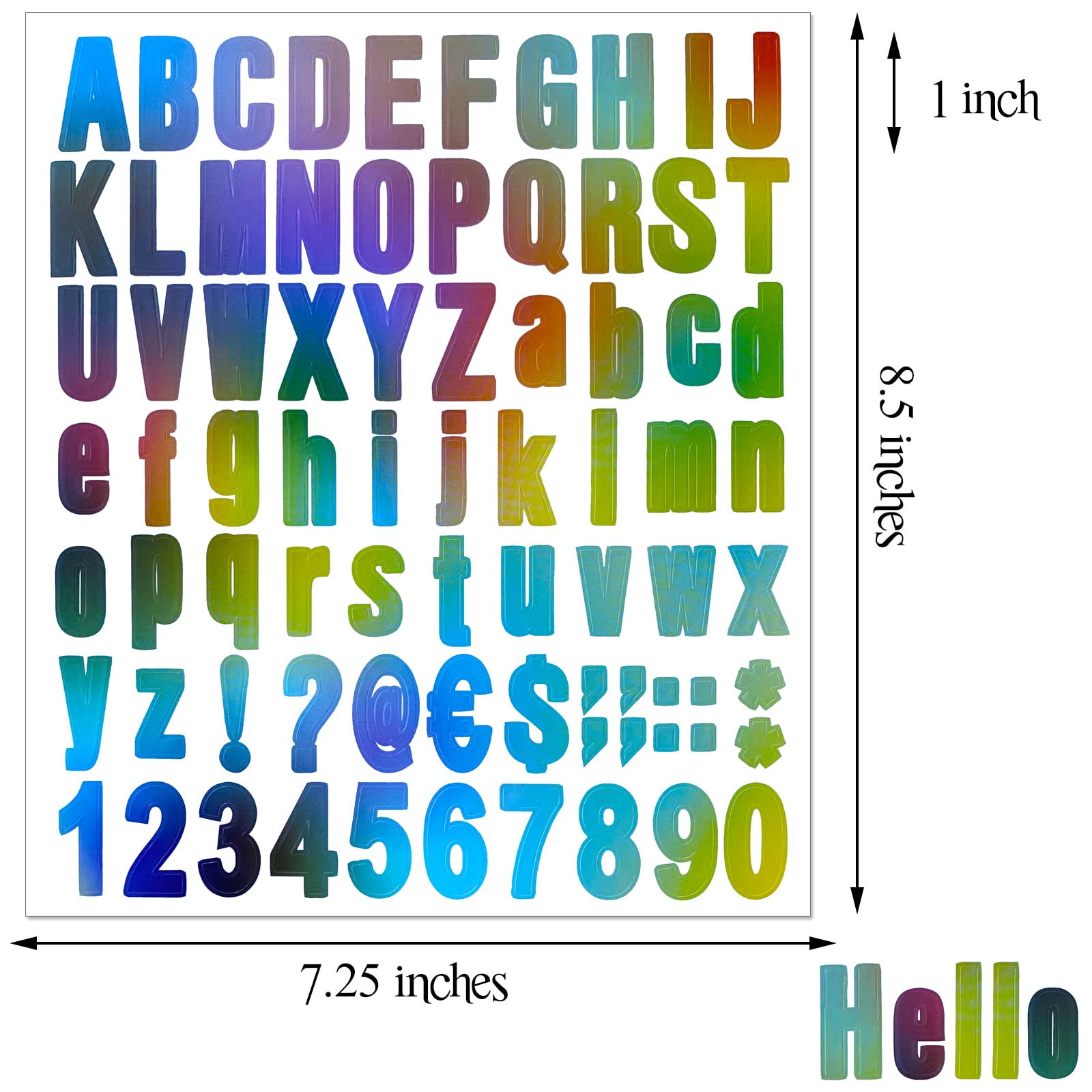 Snapklik.com : Waynoda 10 Sheets 720 Pieces Colorful Alphabet Letters ...
