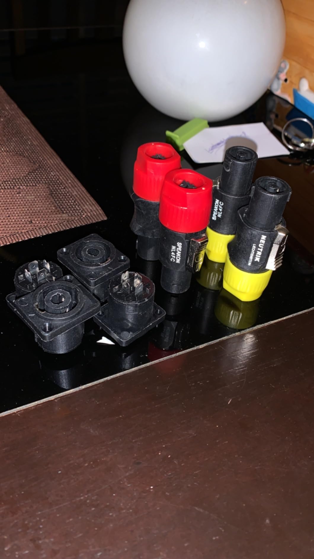 ESPtronics (4 Pair) 4 Pin Plug Audio Cable Plug Socket Adapter Speakon ...