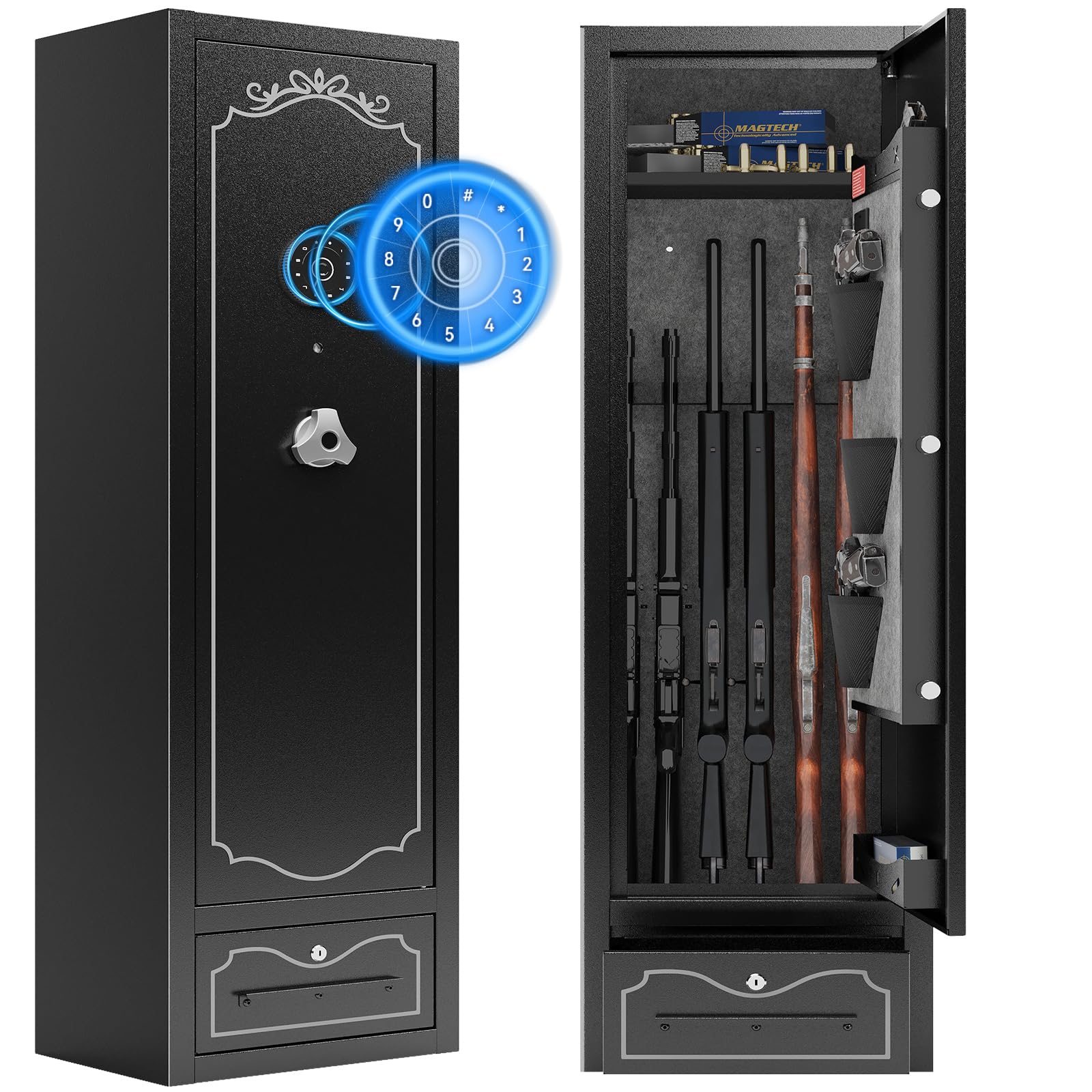Amazon.com: Extra Large Gun Safe for 8 Rifles & Shotguns - Quick Access ...