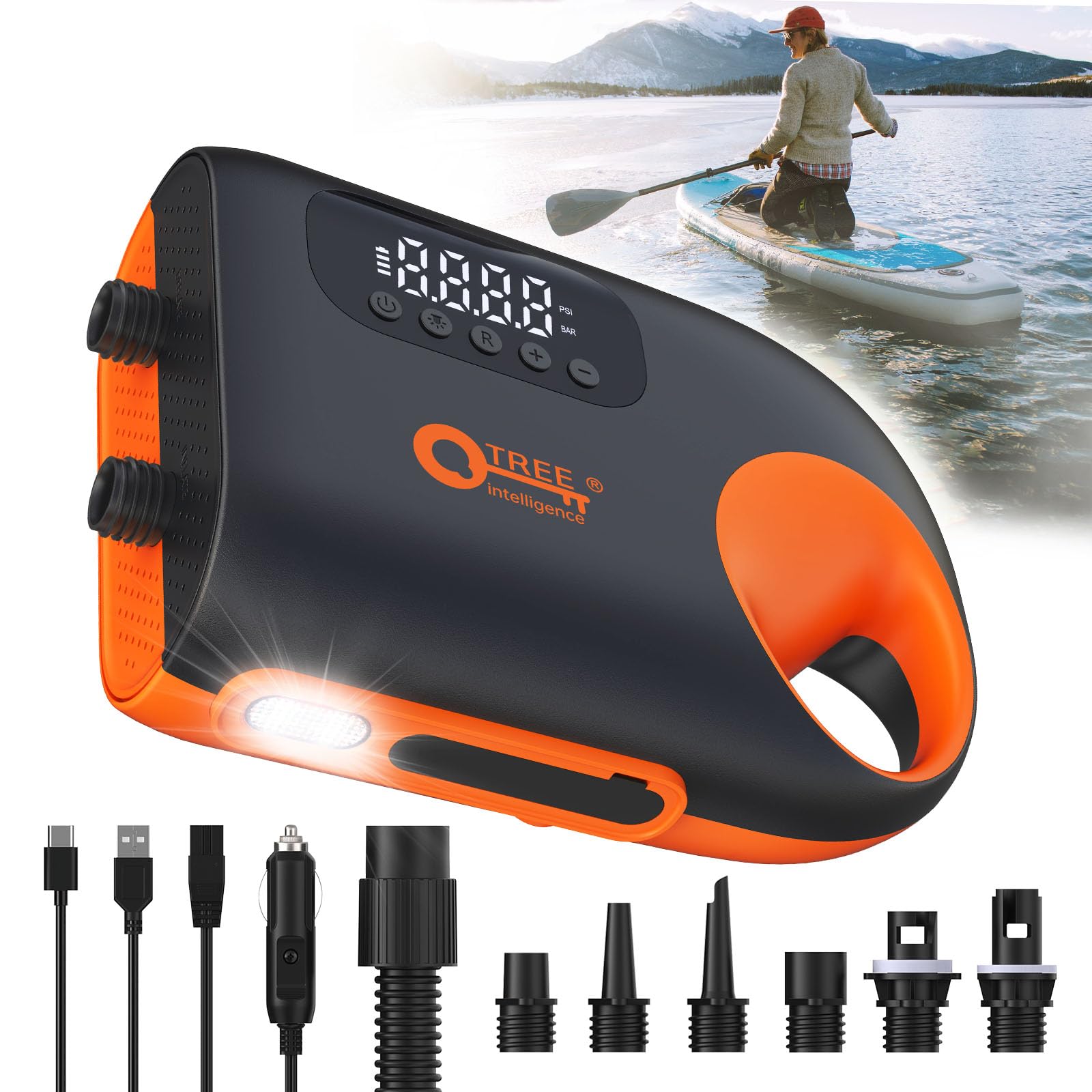 Amazon.com : Rechargeable 12000mAh SUP Air Pump, 20PSI High Pressure ...