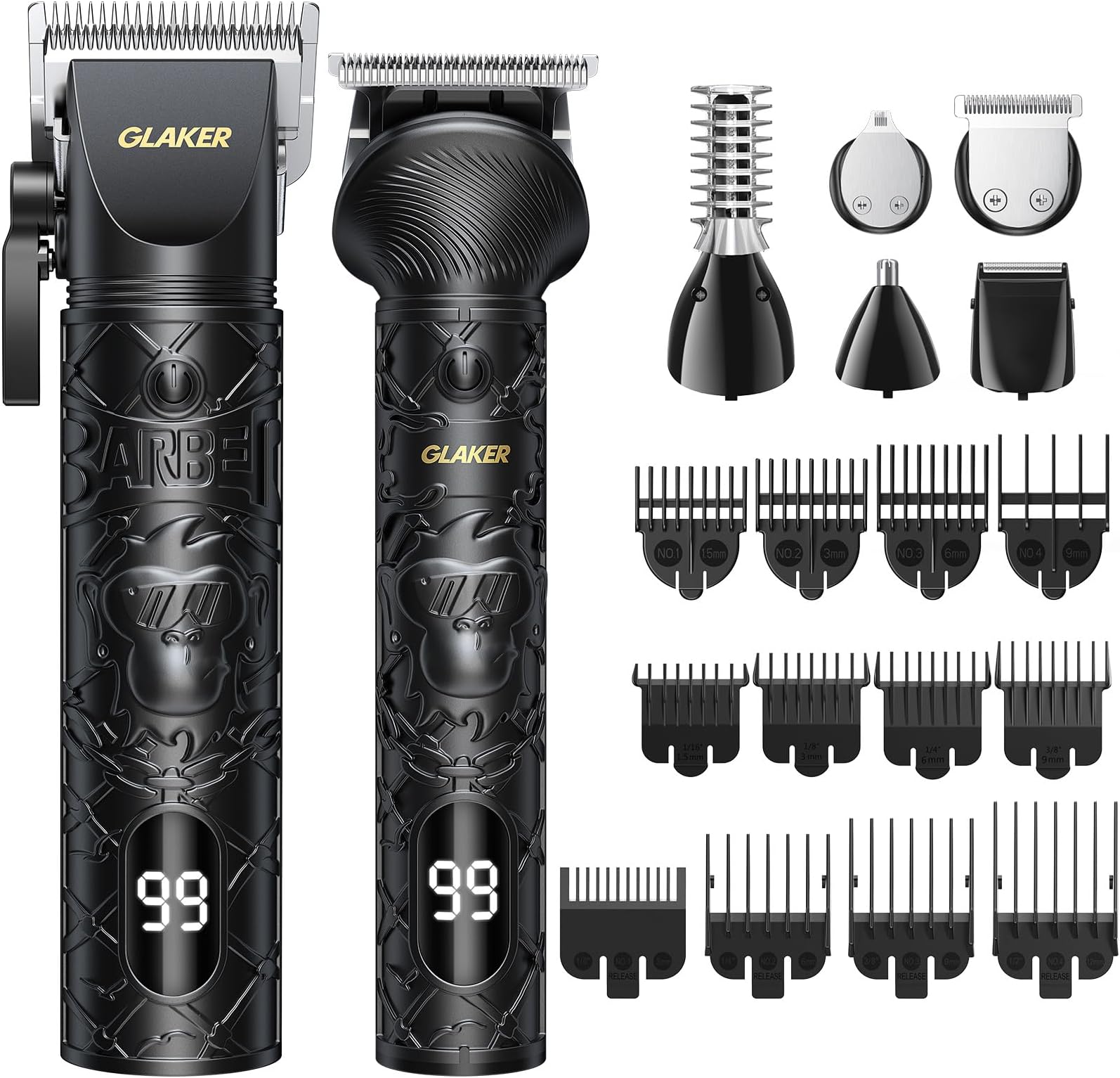 Amazon.com: GLAKER Hair Clippers for Men Professional, Cordless ...