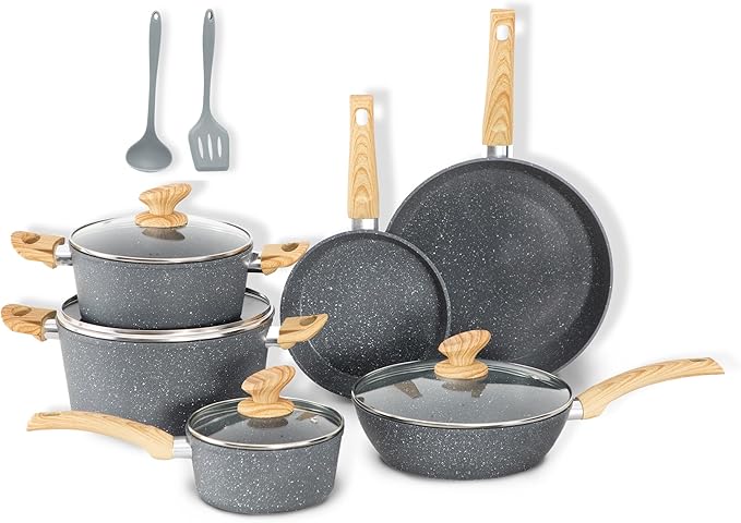 Amazon.com: DishDelight Induction Pots and Pans Set, 12 Piece Nonstick ...