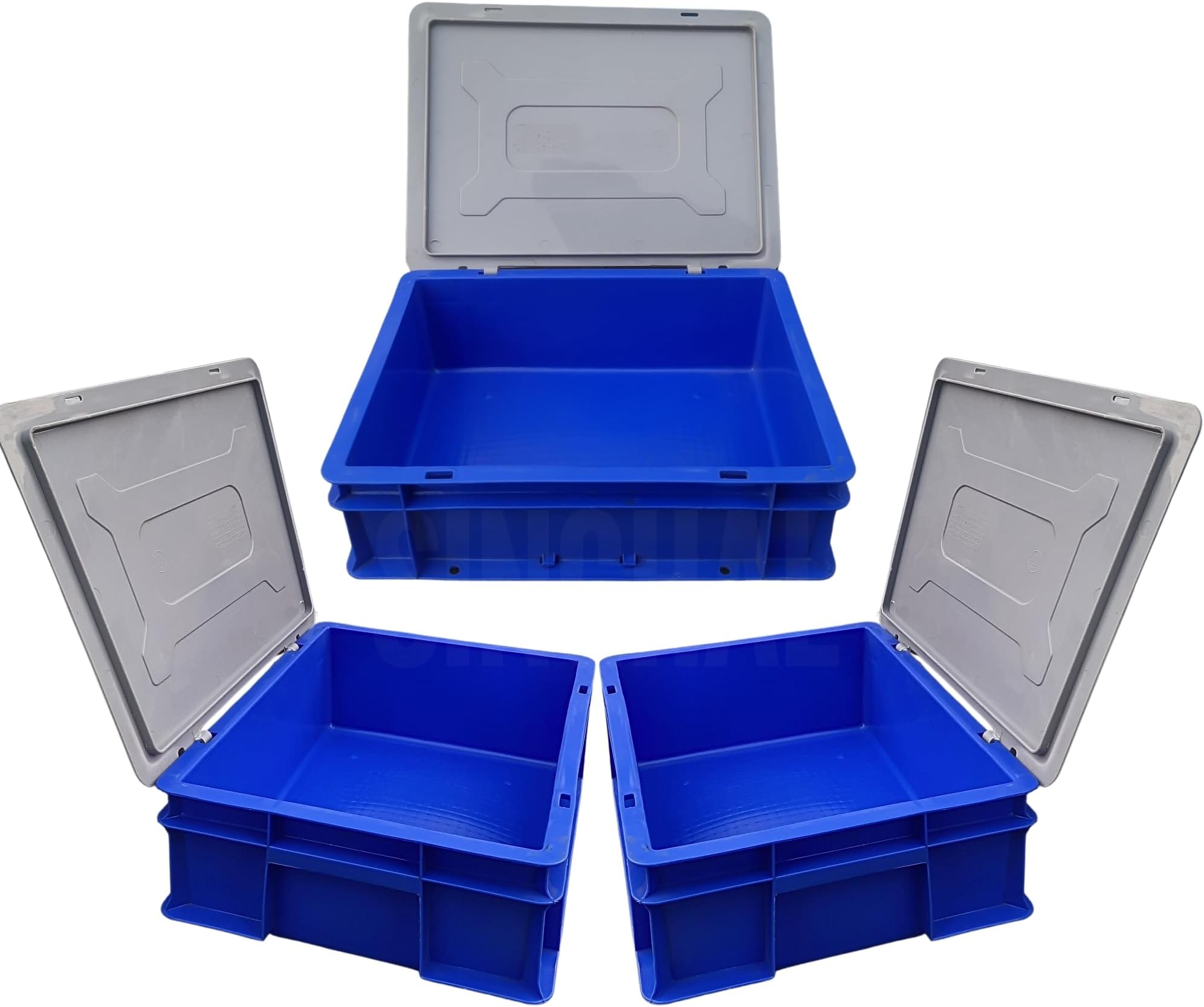 SINGHAL Plastic Crate with Lid, 600x400x275 MM Multipurpose Heavy Duty ...