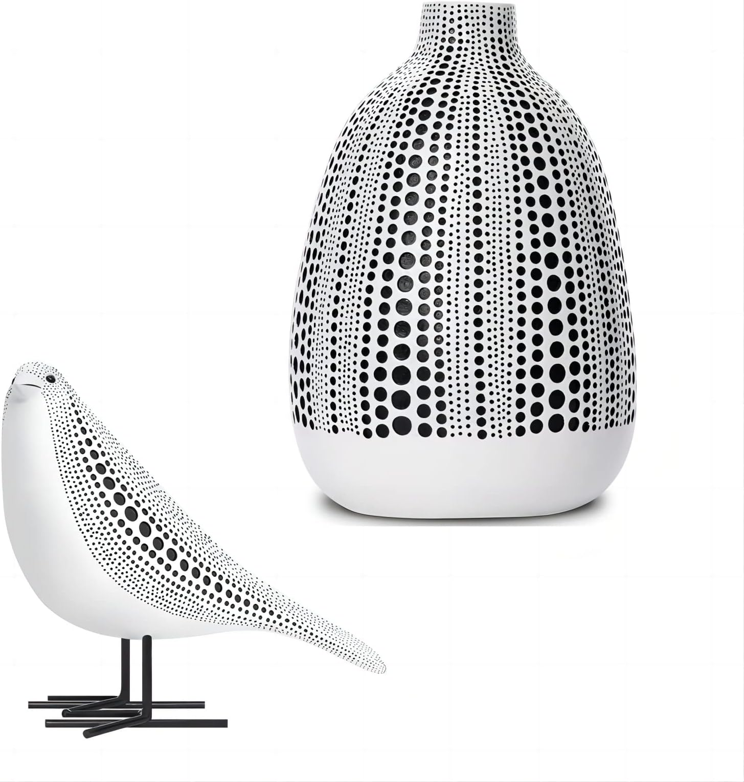 Amazon.com: Quoowiit Bird Figurine & Black and White Vase, Modern ...