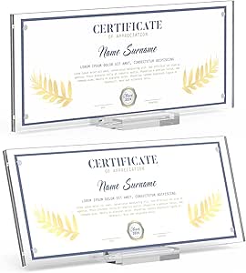 Amazon.com: Business License Frame, 2pcs Acrylic Display Clear ...