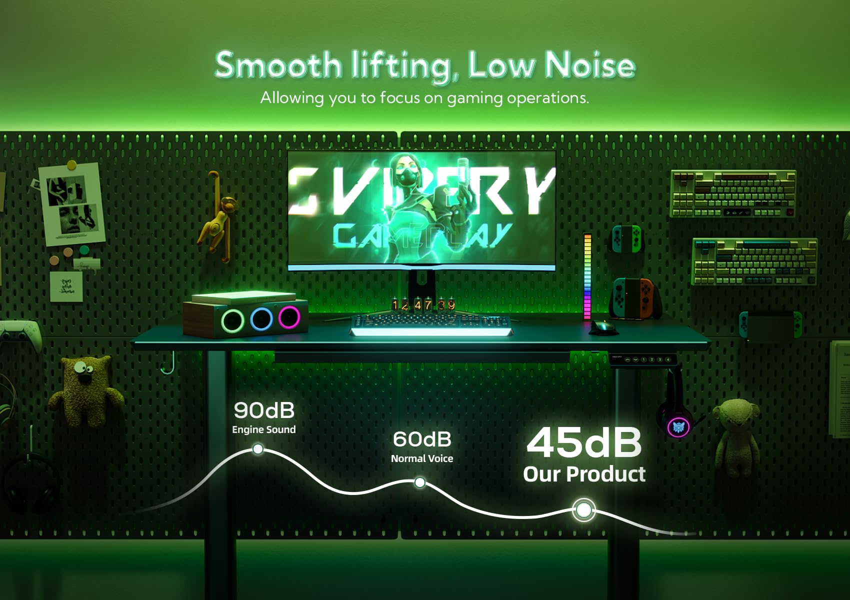 Snapklik.com : INNOVAR Glass Gaming Desk