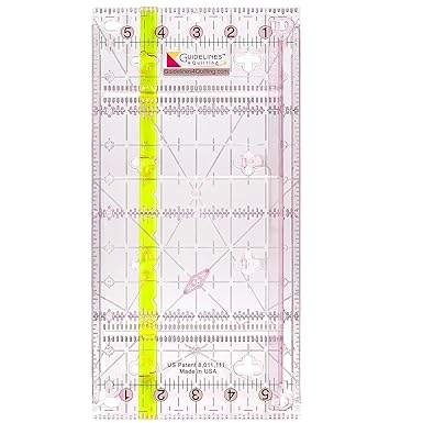Amazon.com: Guidelines4Quilting Guidelines Ruler - 6-in x12-in, Non ...