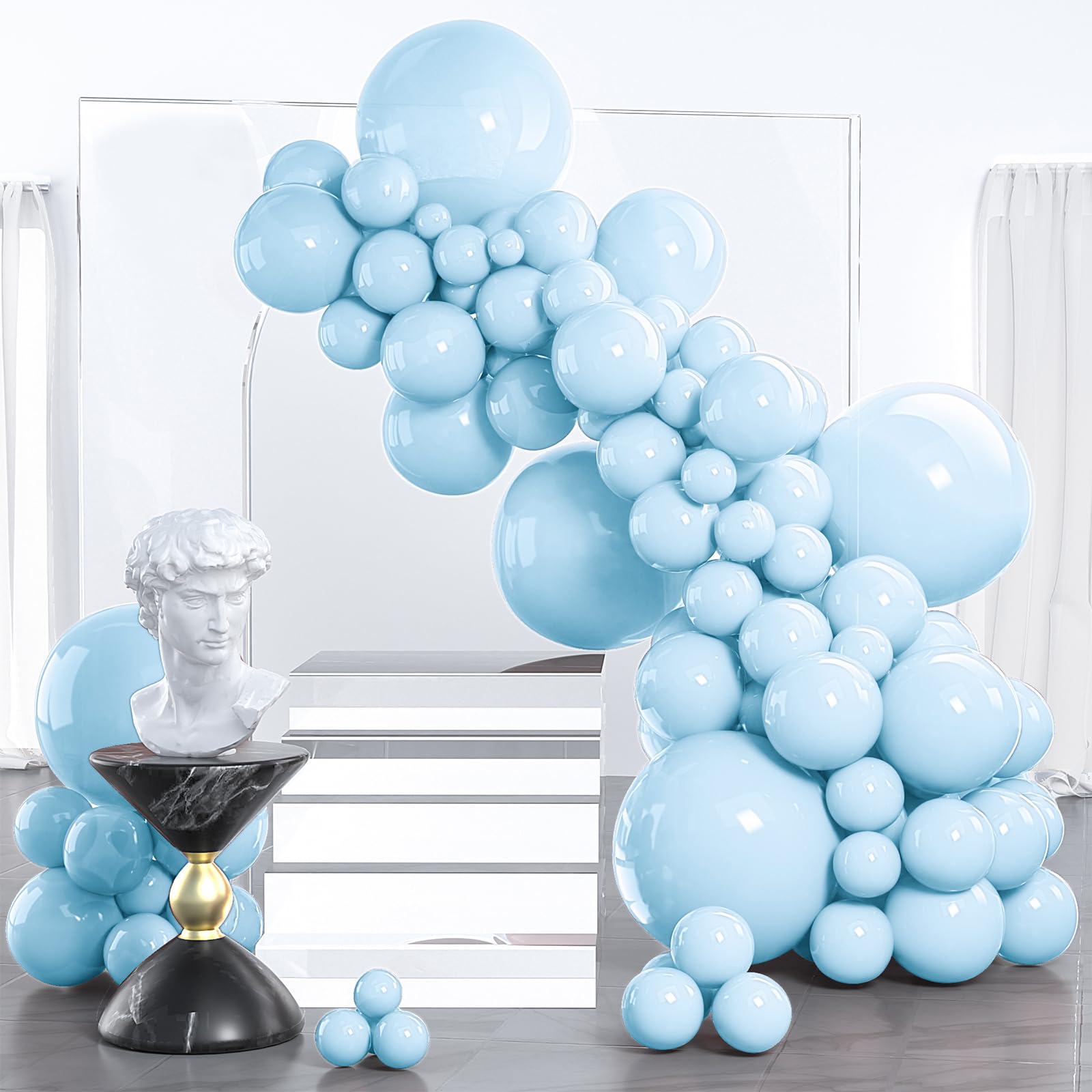 Amazon.com: PartyWoo Baby Blue Balloons 130 pcs Blue Balloons Light ...