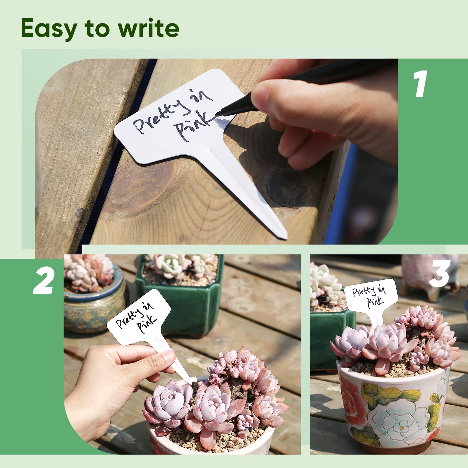 Snapklik.com : 100Pcs Plastic Plant Labels, 4" T-Shape, Waterproof, DIY ...