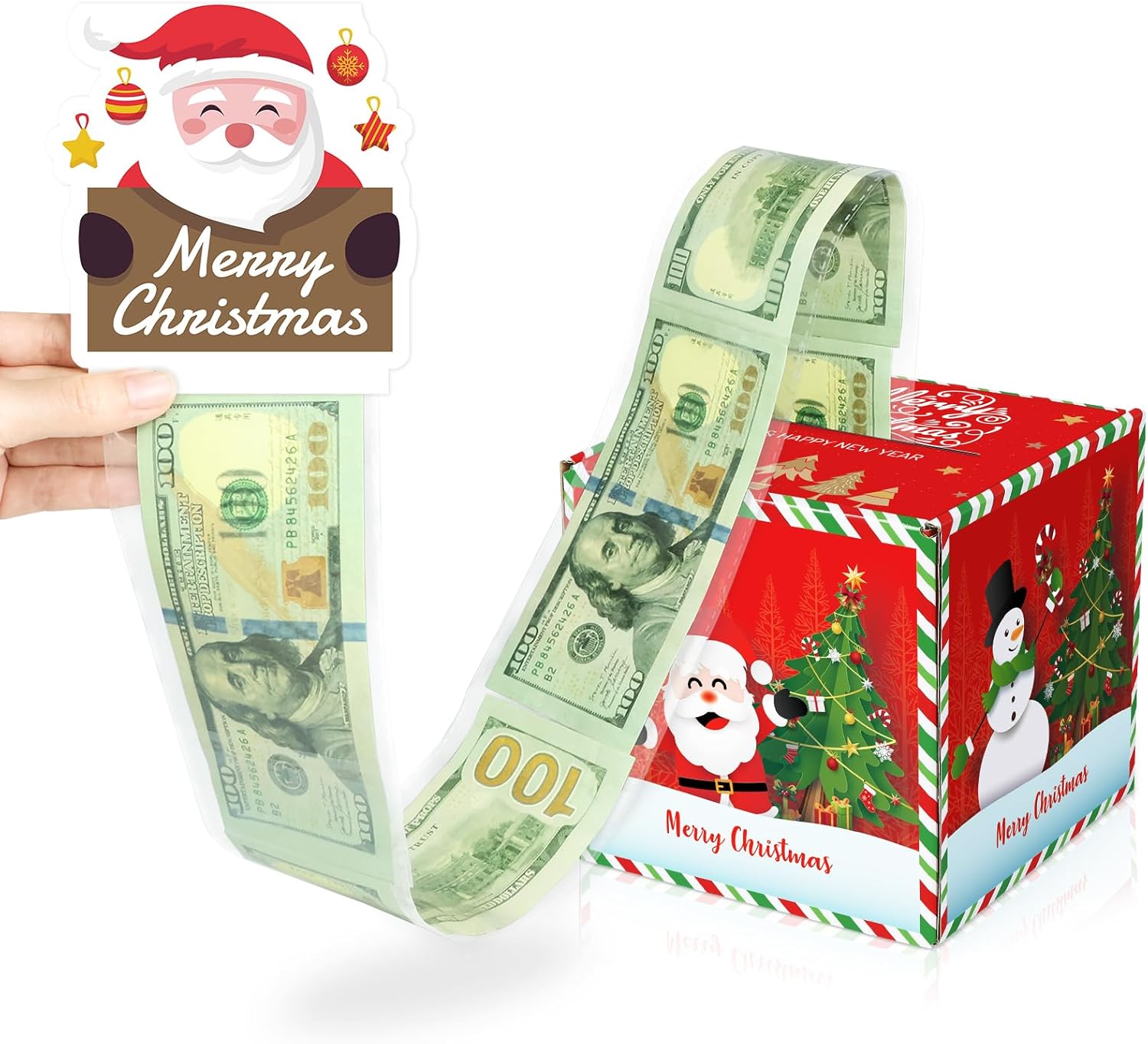 Amazon.com: Christmas Money Box for Cash Gift, Surprise Merry Money ...