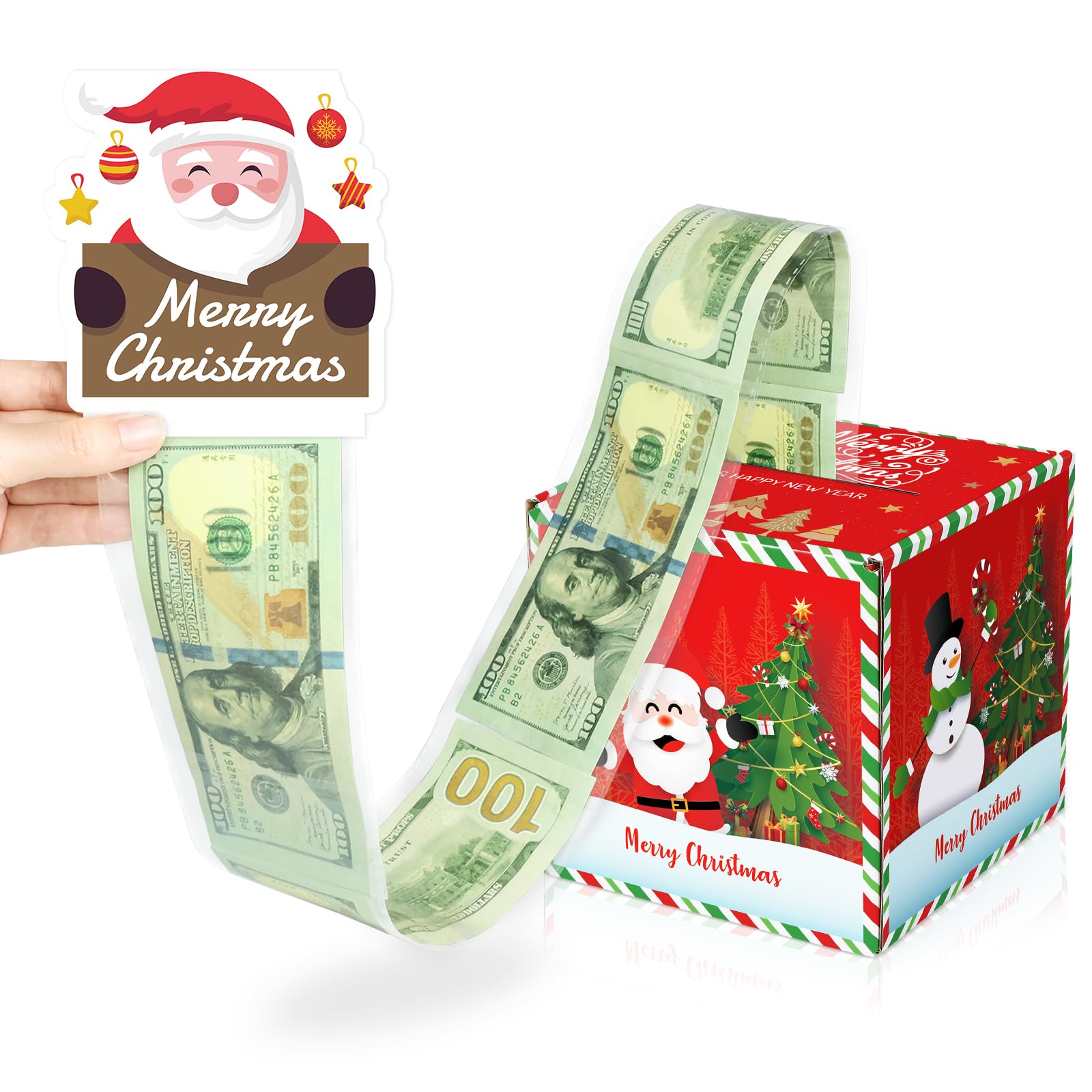 Amazon.com: Christmas Money Box for Cash Gift, Surprise Merry Money ...