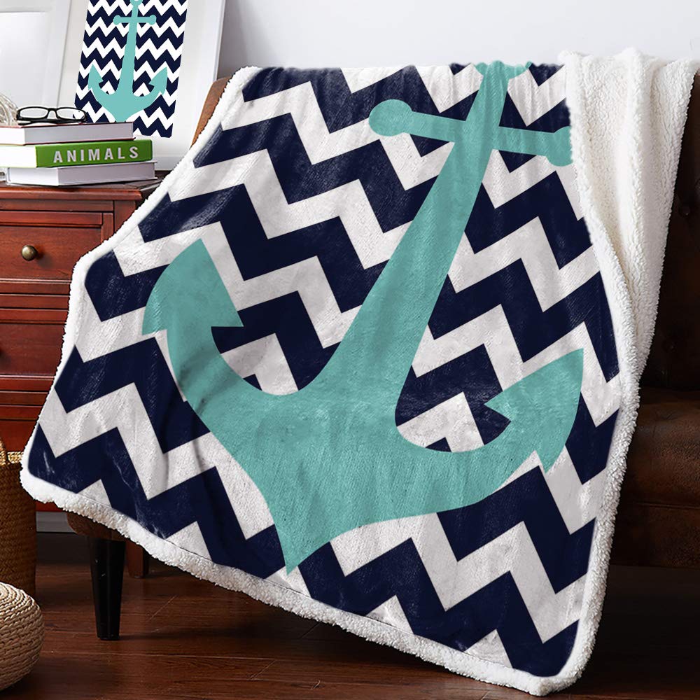 Teal And White Chevron Anchor