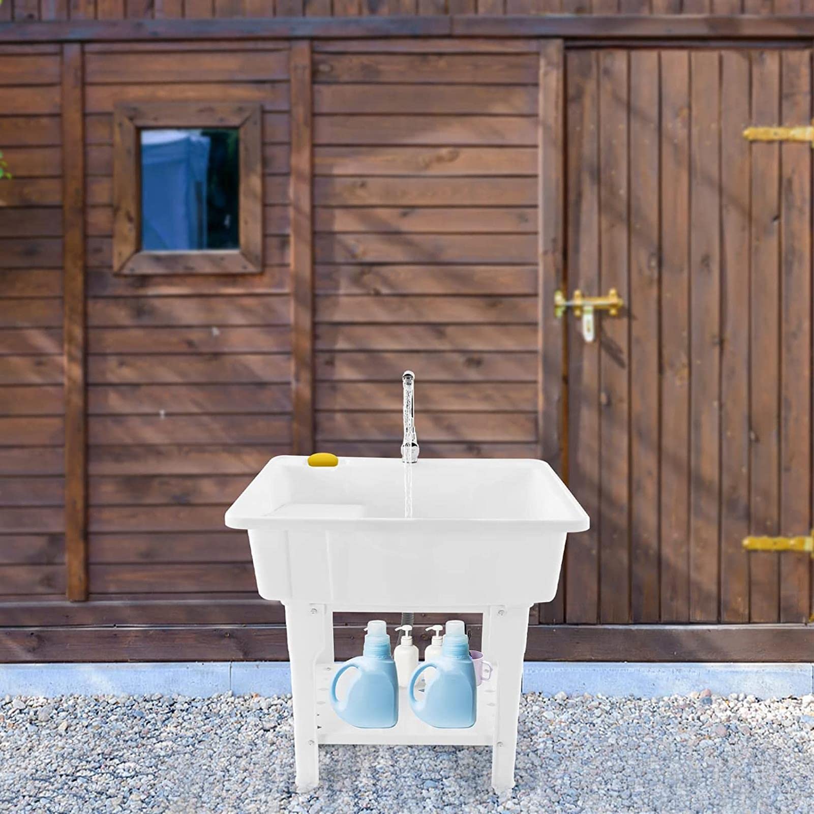 Large Single Laundry Tub Single Bowl Large White Granite Kitchen/