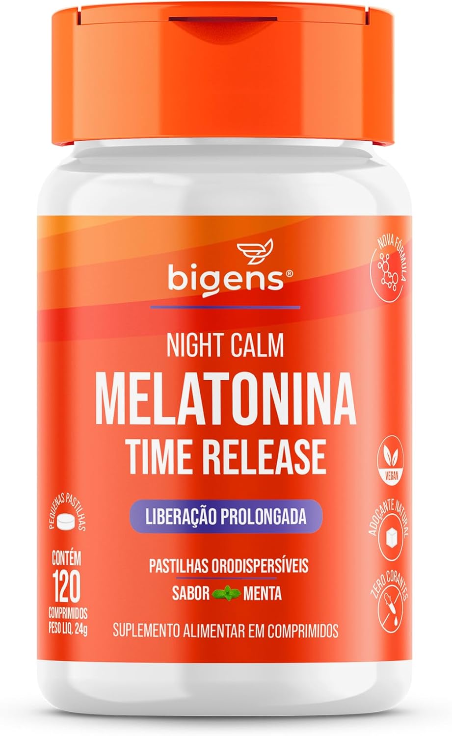 Night Calm Melatonina Time Release, 120 comprimidos, Biogens, Bigens ...