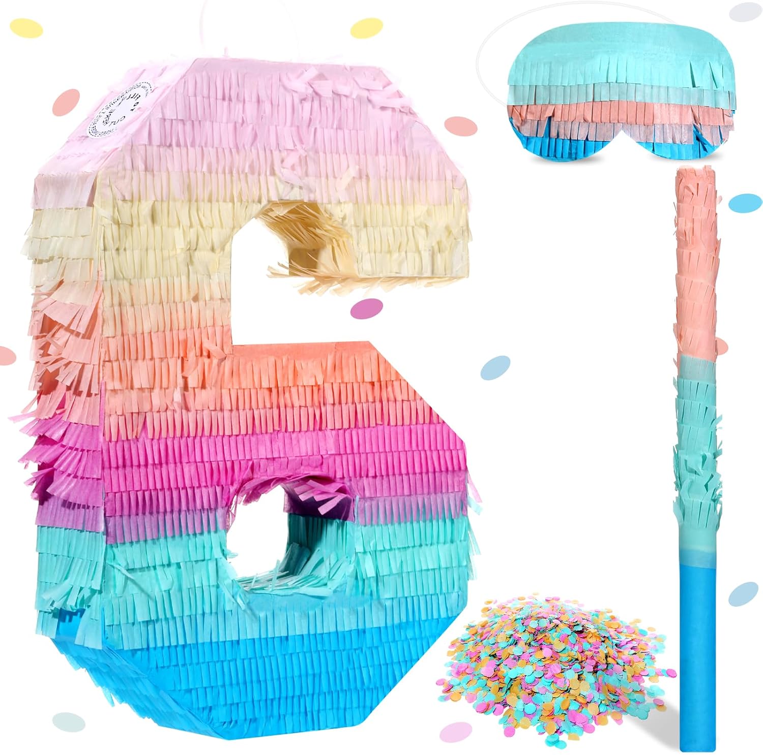 Amazon.com: Jenaai 16 Inch Number Piñata Kids Birthday Party Macaron ...