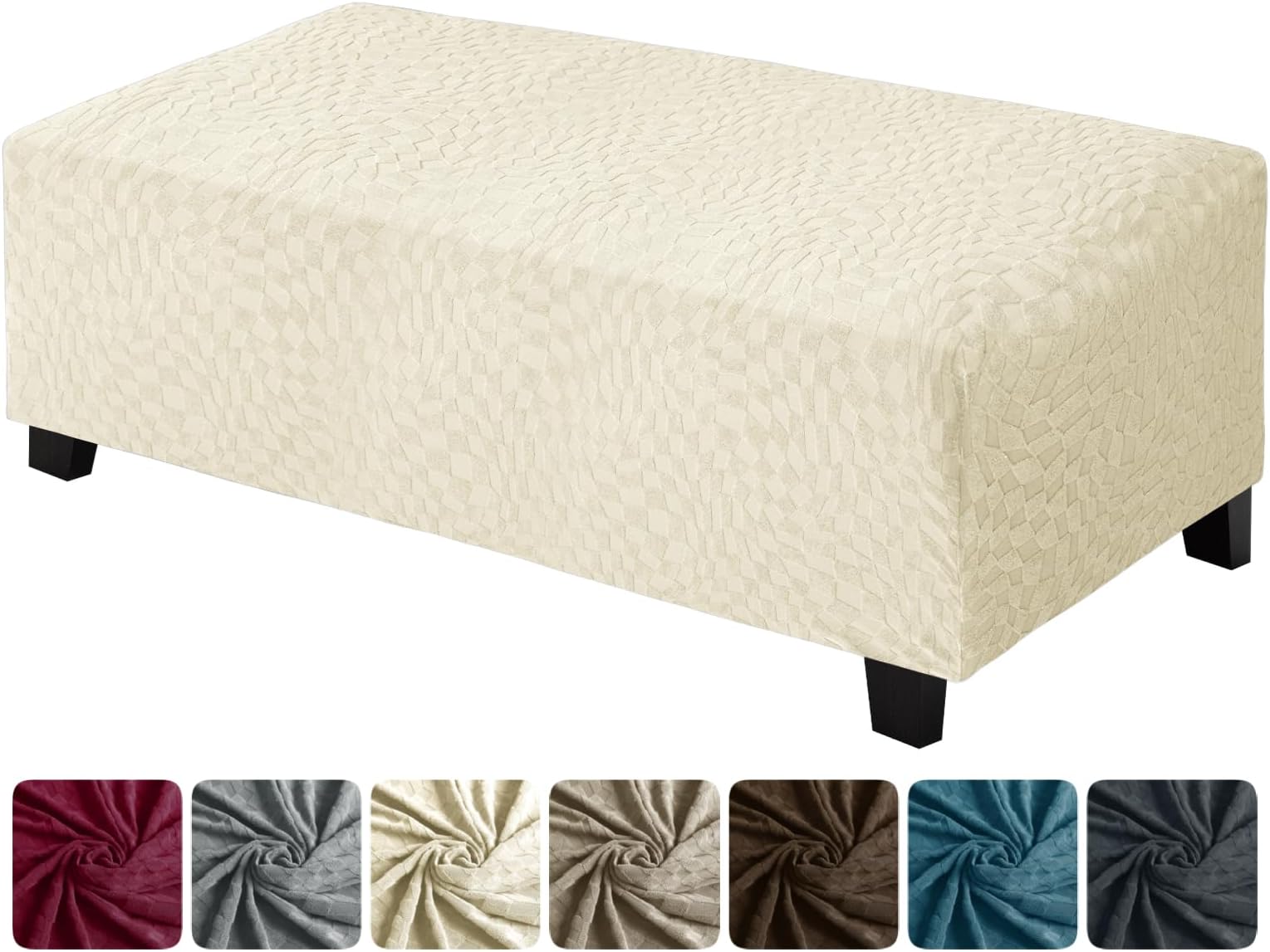 Amazon.com: ZNSAYOTX Ottoman Covers 2025 Fashion Rectangle Footrest ...