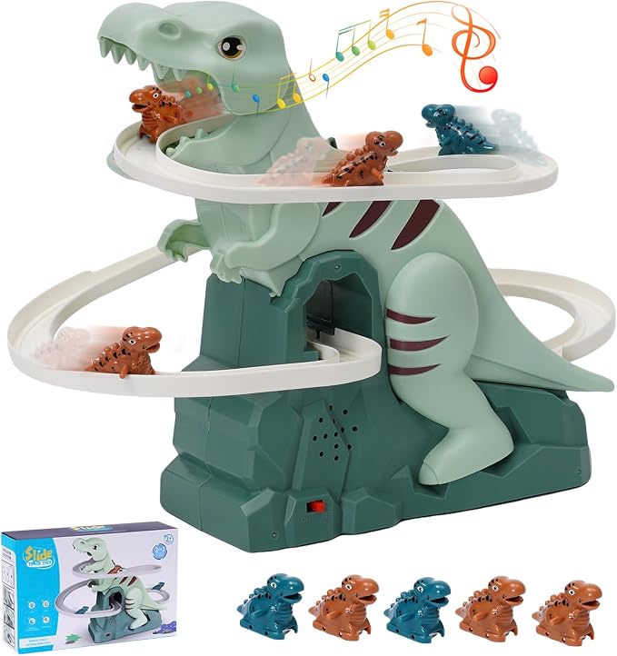 Amazon.com: Dinosaur Climbing Stairs Toy Orbit Chasing Race Track Game ...