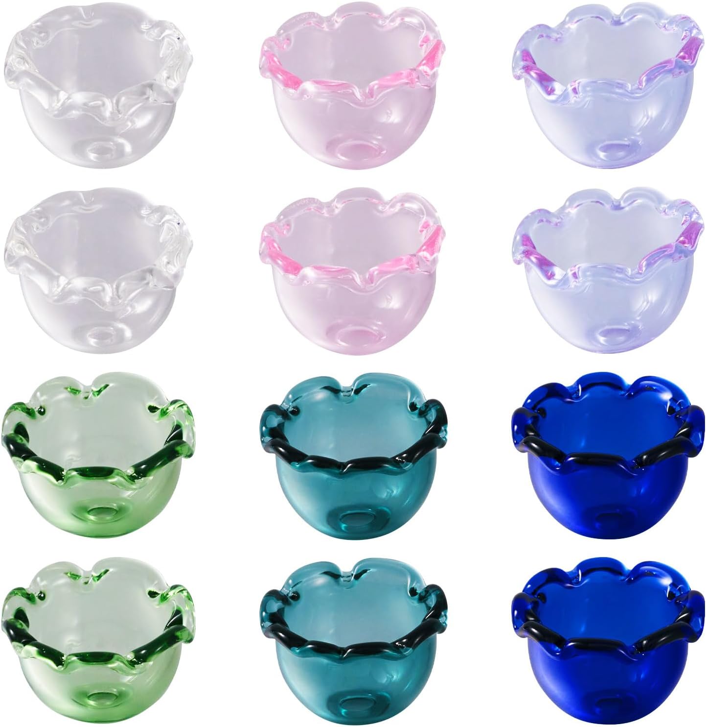 Amazon.com: 12Pcs Glass Flower Beads Caps Transparent Wind Bell Beads ...