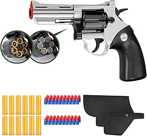 Amazon.com: Pistola de juguete, revólver de bala suave, pistola de juguete de tirachinas de ...