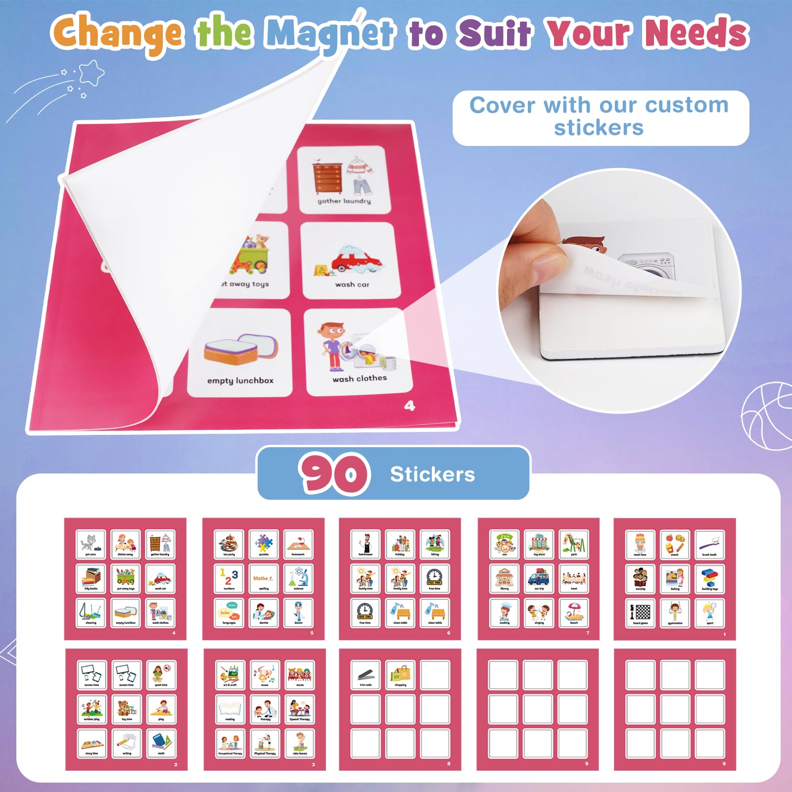 Snapklik.com : Joyreal Magnetic Visual Schedule For Kids Chore Reward ...