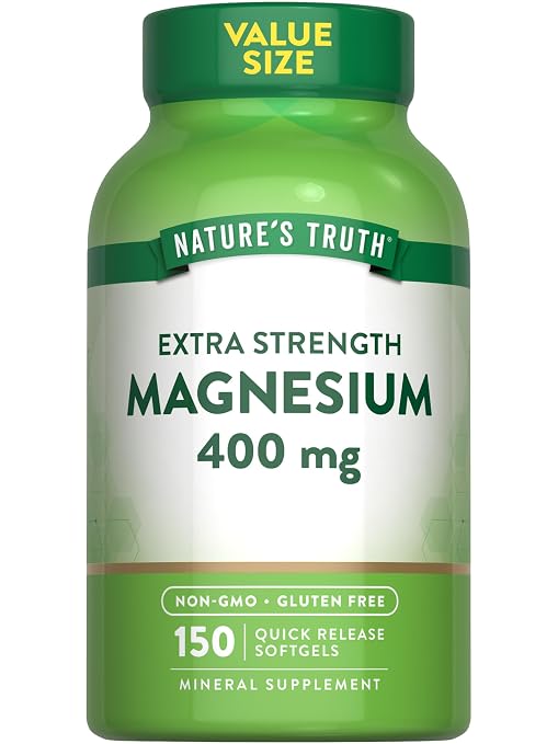 Amazon.com: Nature's Truth Magnesium Supplement | 400mg | 150 Softgels ...